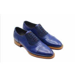 Men Blue Color Leather Shoes, Blue Formal Shoes, | RebelsMarket