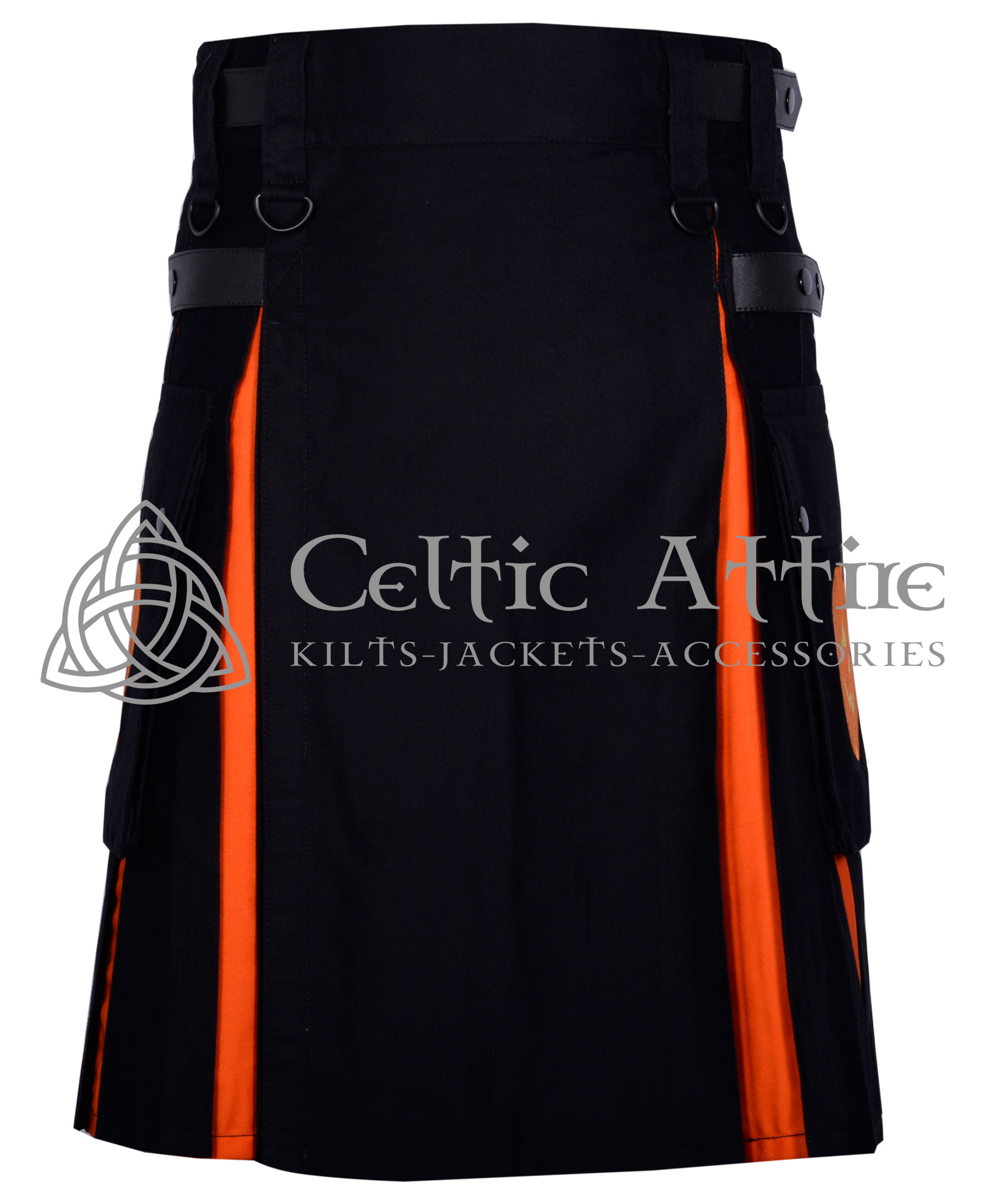 Halloween Theme Black Cotton Gothic Kilt With | RebelsMarket