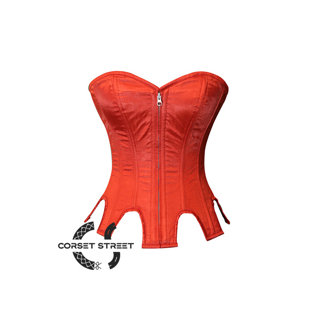 Gothic Red Satin With Front Zipper Costume Overbust Rebelsmarket
