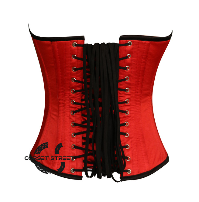 Plus Size Red Satin Black Sequins Hand Work Burlesque Rebelsmarket