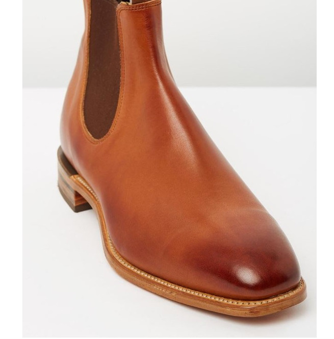 Handmade Men Tan Color Calf Leather Chelsea Dress Boot, | RebelsMarket