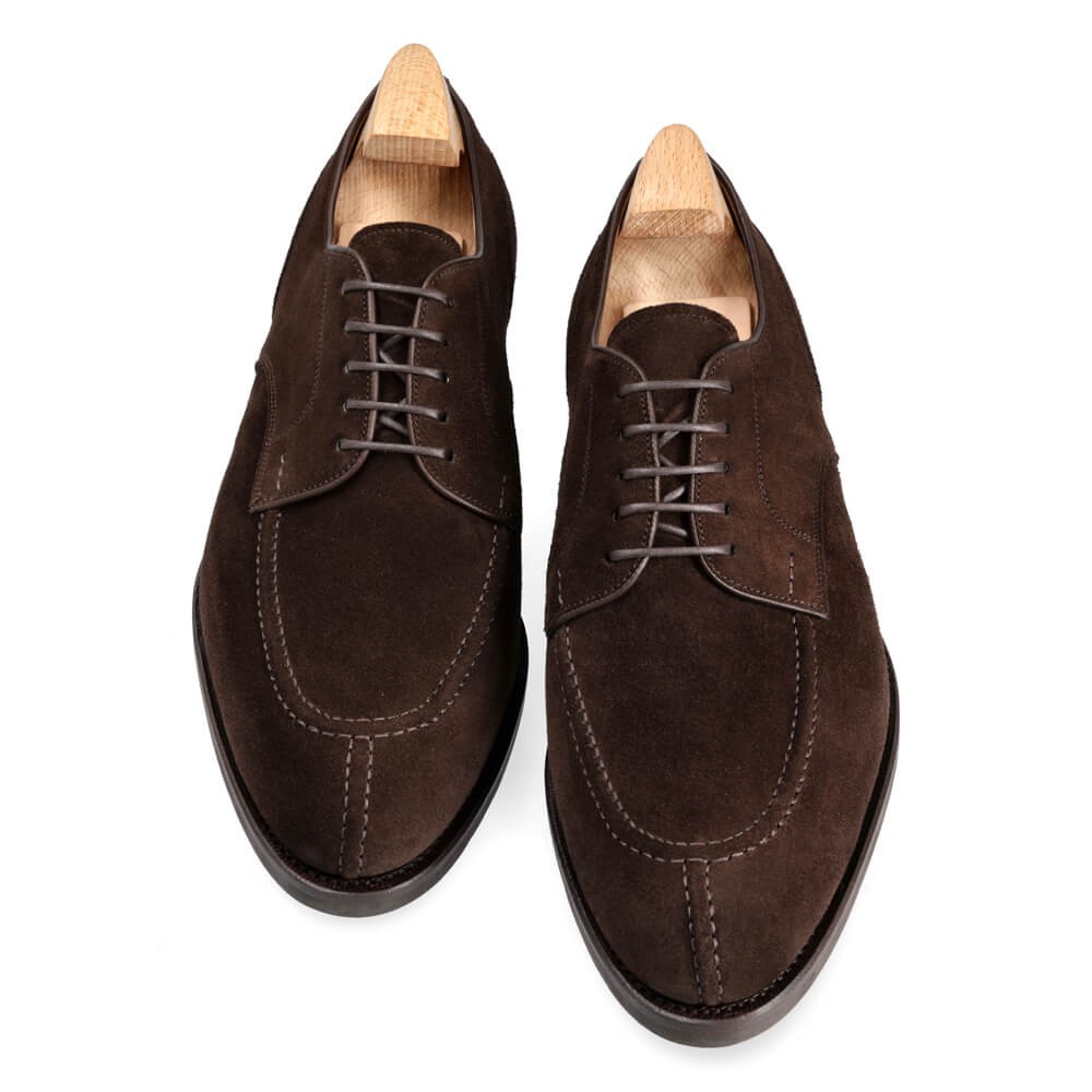 Handmade Mens Chocolate Brown Suede Derby Shoes, | RebelsMarket