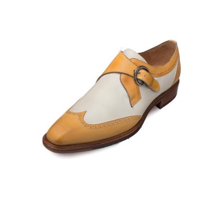 Handmade Mens Dress Wing Tip Shoes, Men Two Tone | RebelsMarket