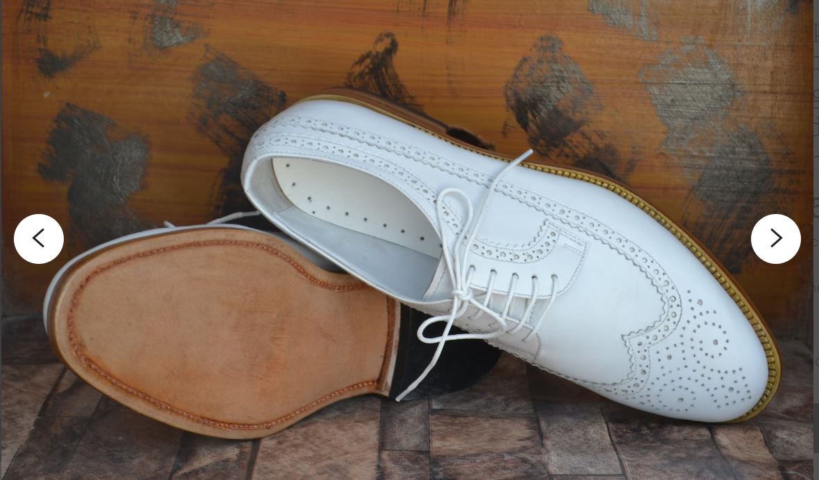 Handmade Men Wing Tip Brogue White Shoes, Men White | RebelsMarket