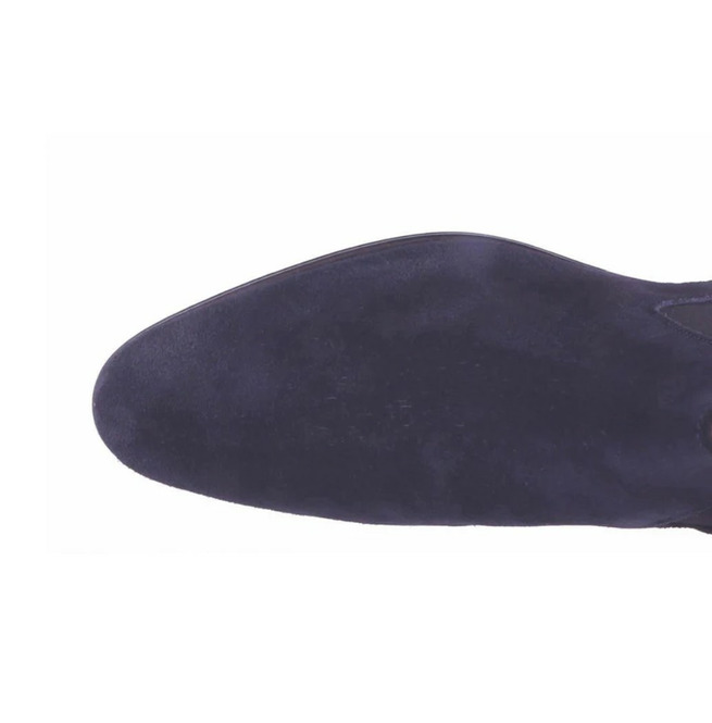 Handmade Men Blue Suede Chelsea Boot, Men Navy Blue | RebelsMarket