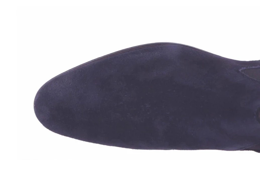 Handmade Men Blue Suede Chelsea Boot, Men Navy Blue | RebelsMarket