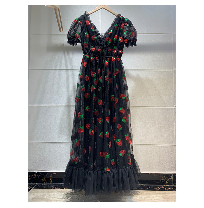 Strawberry Cottagecore Mesh Prom Dress Rebelsmarket