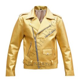 Gothic Moto Vinyl Pvc Motorcycle Jacket Gold | RebelsMarket