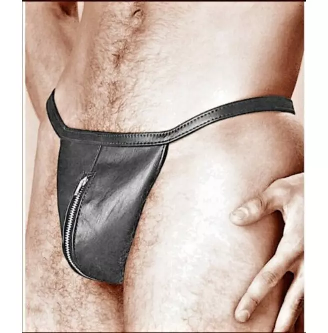 Men s Leather Slip String Jock Strap Thong Gay Brief RebelsMarket