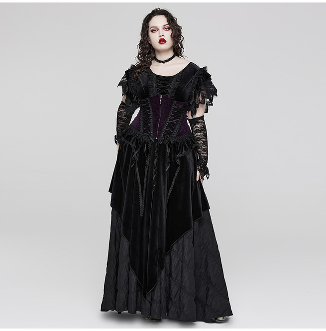 Violet Velvet Zipper Goth Underbust Corset Rebelsmarket