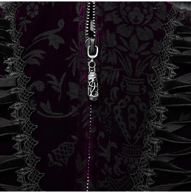 Violet Velvet Zipper Goth Underbust Corset Rebelsmarket