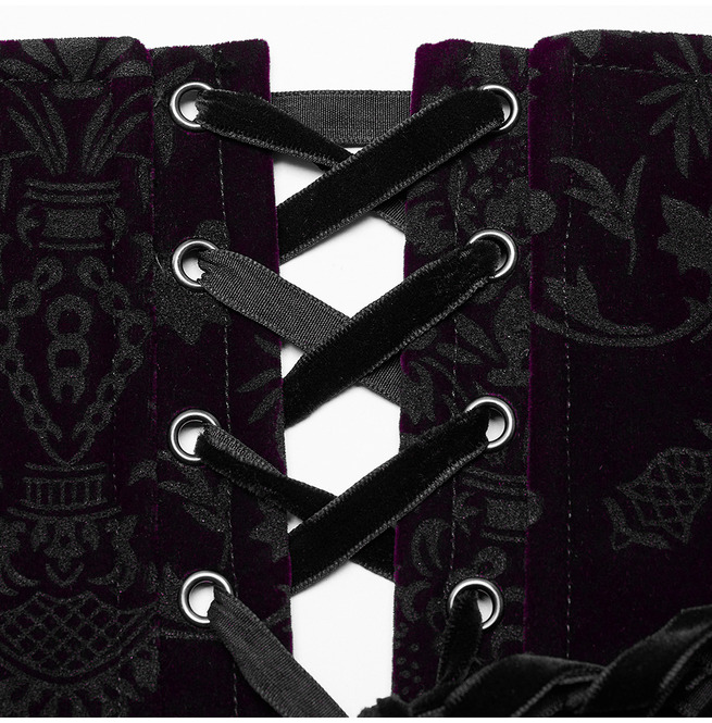 Violet Velvet Zipper Goth Underbust Corset Rebelsmarket
