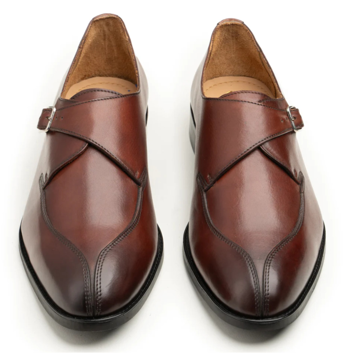 Handmade Mens Wear Brown Monk Shoes , Men Fashion Dress | RebelsMarket