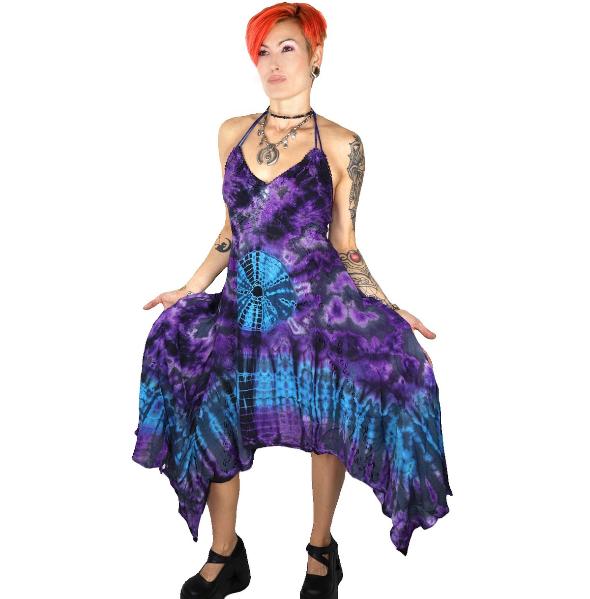 Tatiana Boho Hippie Tie Dye Party Beach Midi Dress Rebelsmarket