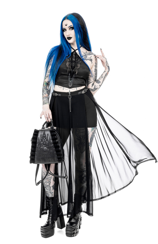 Goth Moon Cathedral Embroidery Backpack | RebelsMarket