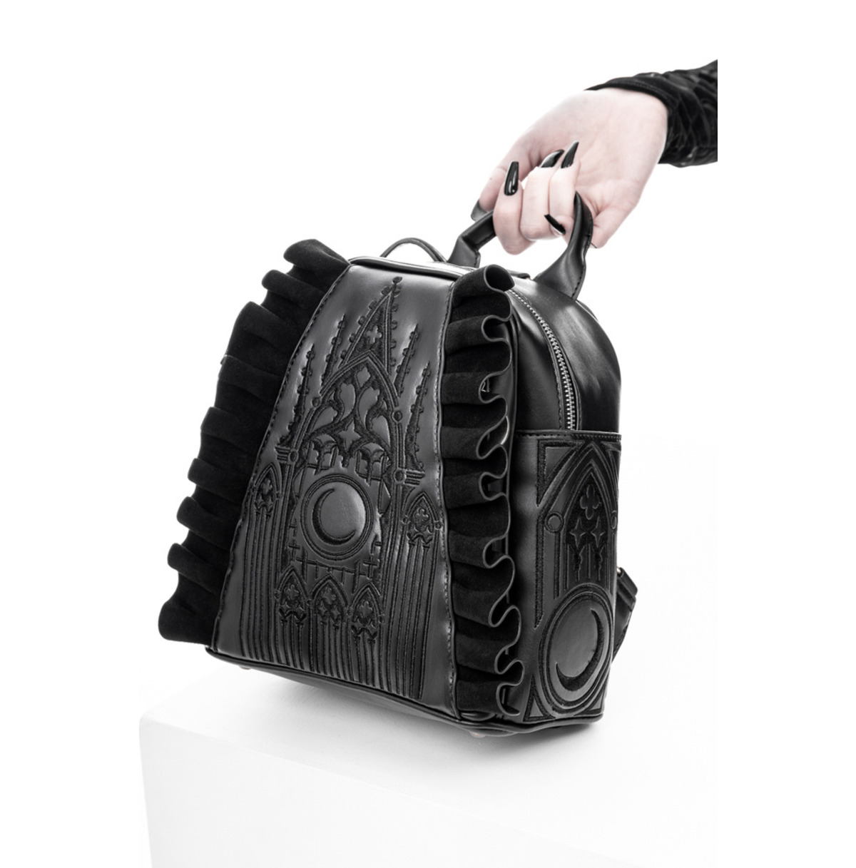 Goth Moon Cathedral Embroidery Backpack | Restyle | RebelsMarket