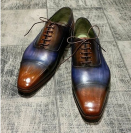 New Premium Quality Men's Two Tone Leather Oxford Lace | RebelsMarket