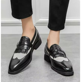 Handmade Men Spectators Shoes, Men Wingtips Fringe | RebelsMarket