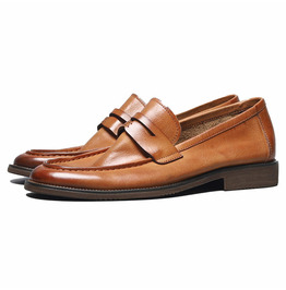 Handmade Men's Full Grain Leather Penny Loafer Shoes | RebelsMarket