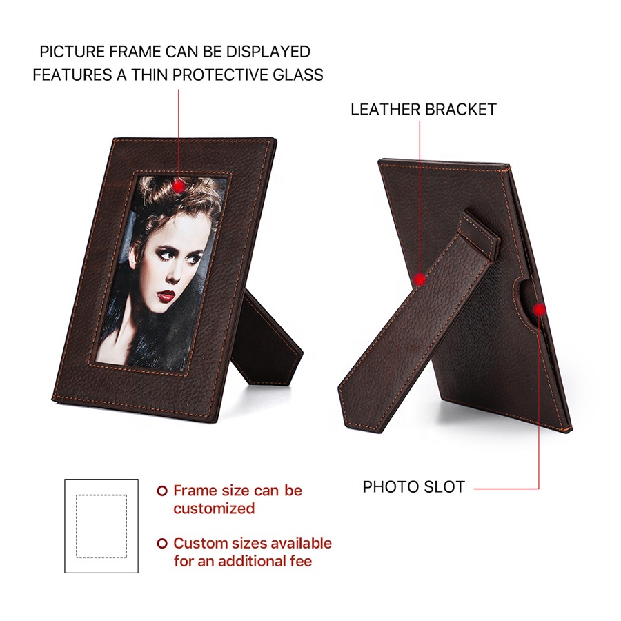 Vintage Leather Photo Frame With Stand | RebelsMarket