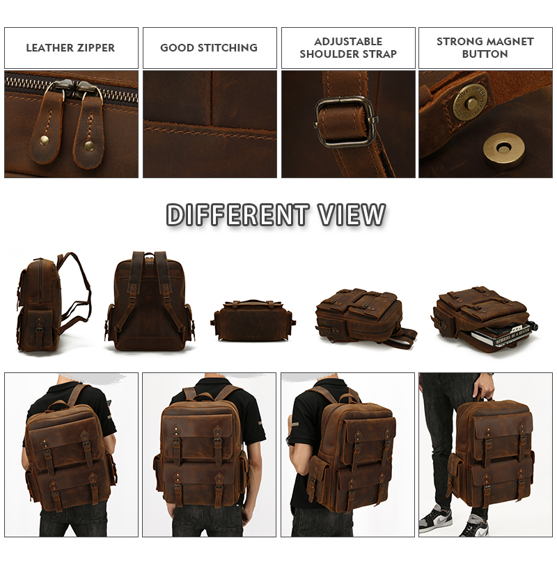 Vintage Leather Backpack - Rugged, Stylish, and | RebelsMarket
