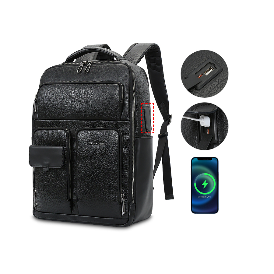 Modern Leather Laptop Backpack With USB Charging Port – | RebelsMarket