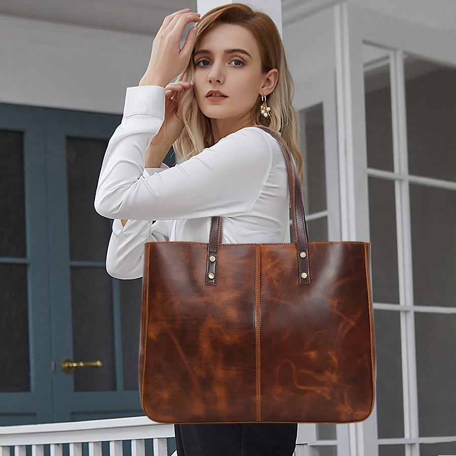Premium Brown Leather Tote Bag – Sophisticated and | RebelsMarket