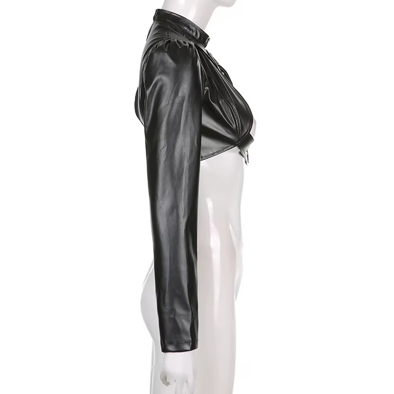 One-Shoulder Streetwear Halter Crop Top Jacket For | RebelsMarket