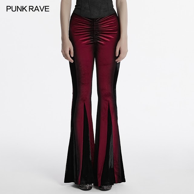 Gothic Gradient Printed Ruched Flare Pants | RebelsMarket