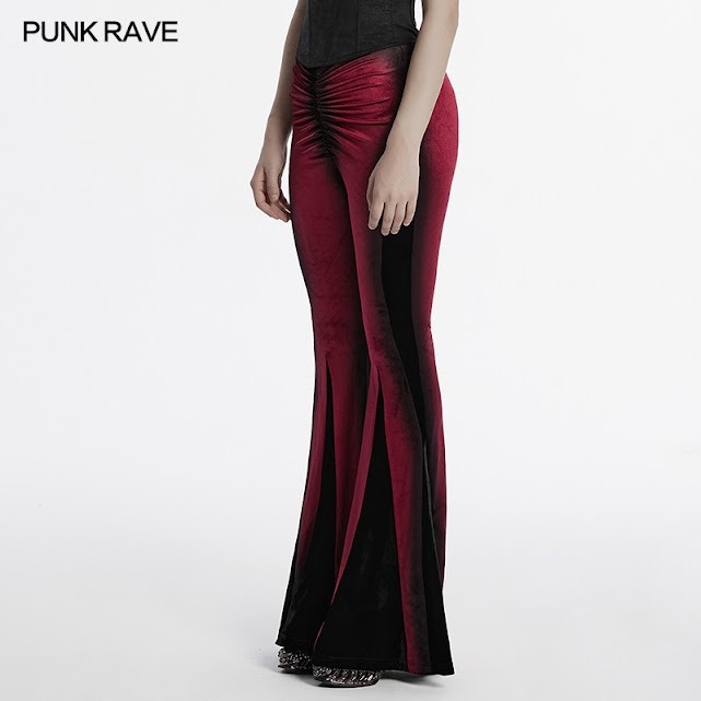 Gothic Gradient Printed Ruched Flare Pants | RebelsMarket