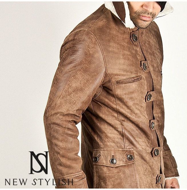 Unbeatable Multi Button Closure Brown Cow Leather Long | RebelsMarket