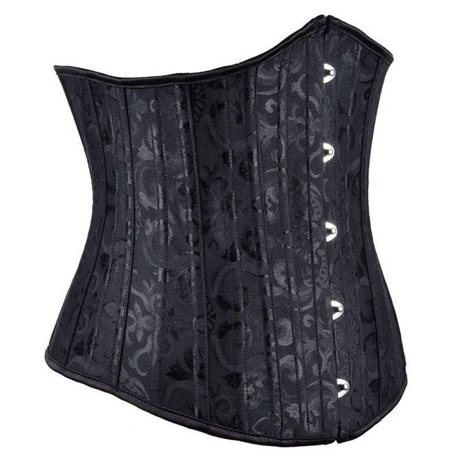Womens Jacquard Strong Boned Satin Underbust Corset Rebelsmarket