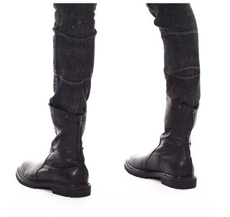 Handmade Men Black Back Zip up Boots, Men Style Boot, | RebelsMarket