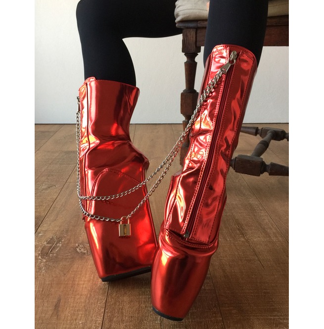 Rtbu Keeplock Fetters Lockable Zip Ballet Wedge Fetish | RebelsMarket