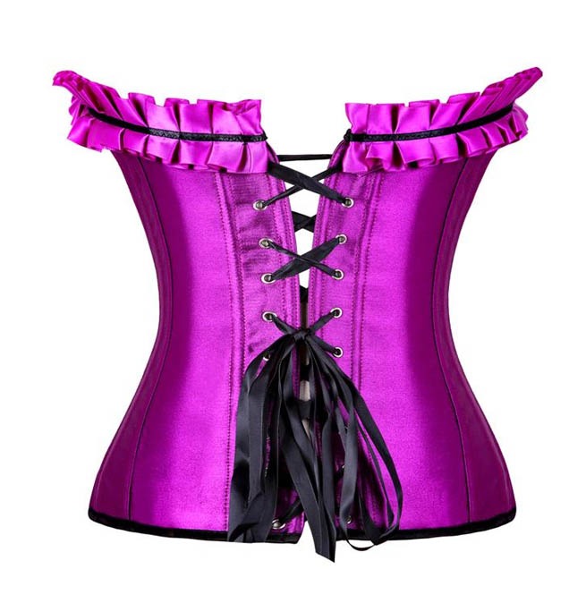 Gothic Pastel Ruffled Top Sequins Purple Overbust Rebelsmarket