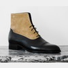 Men Two Tone Boots, Tan And Black Lace Up Boot, Ankle | RebelsMarket