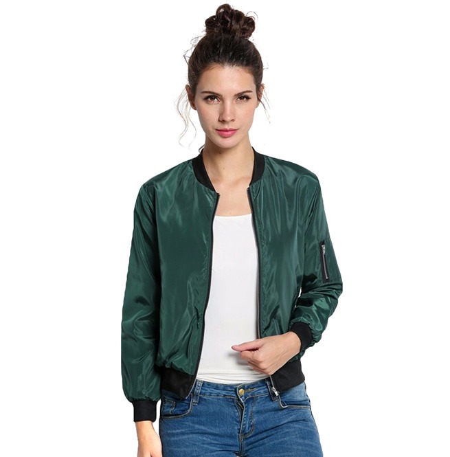 Autumn Short Slim Punk Rock Pilot Bomber Jacket Women | RebelsMarket
