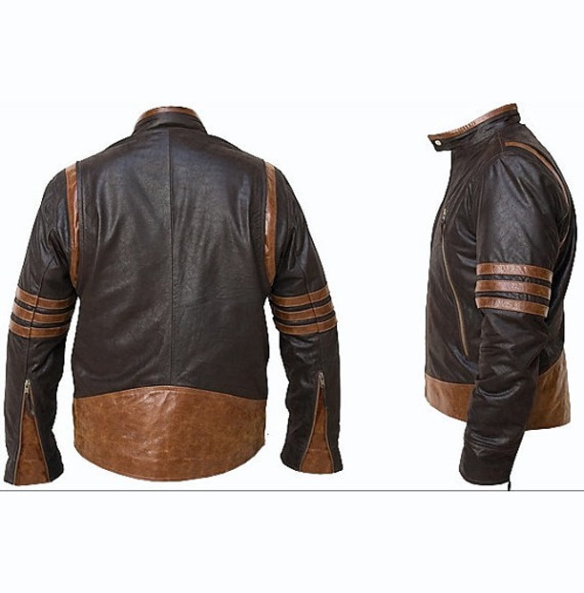Men Wolverine Leather Jacket Xmen Brown Leather Jacket, | RebelsMarket