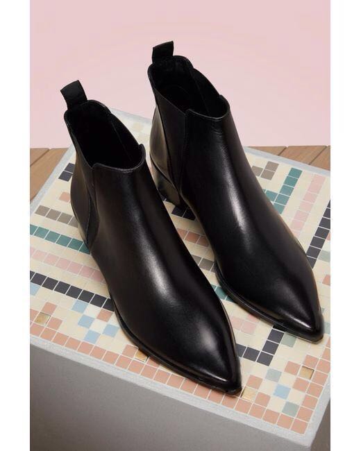 Handmade Men Black Pointed Toe Chelsea Boots, Black | RebelsMarket