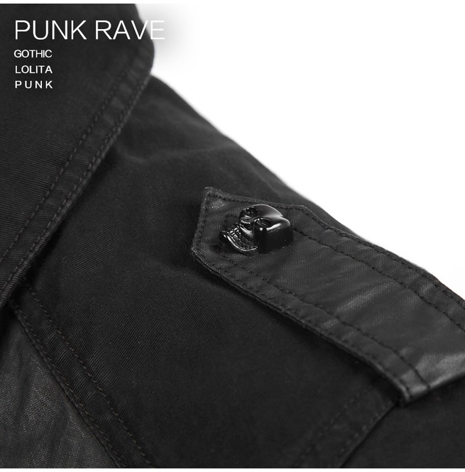 Punk Rock Black Button Up Short Sleeved T Shirt With Rebelsmarket