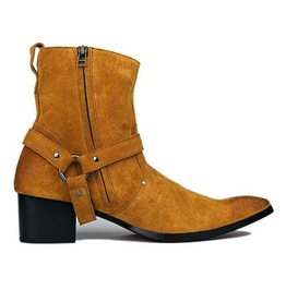 Mens Tan Color Suede Size Zipper Boots, Mens Fashion | RebelsMarket