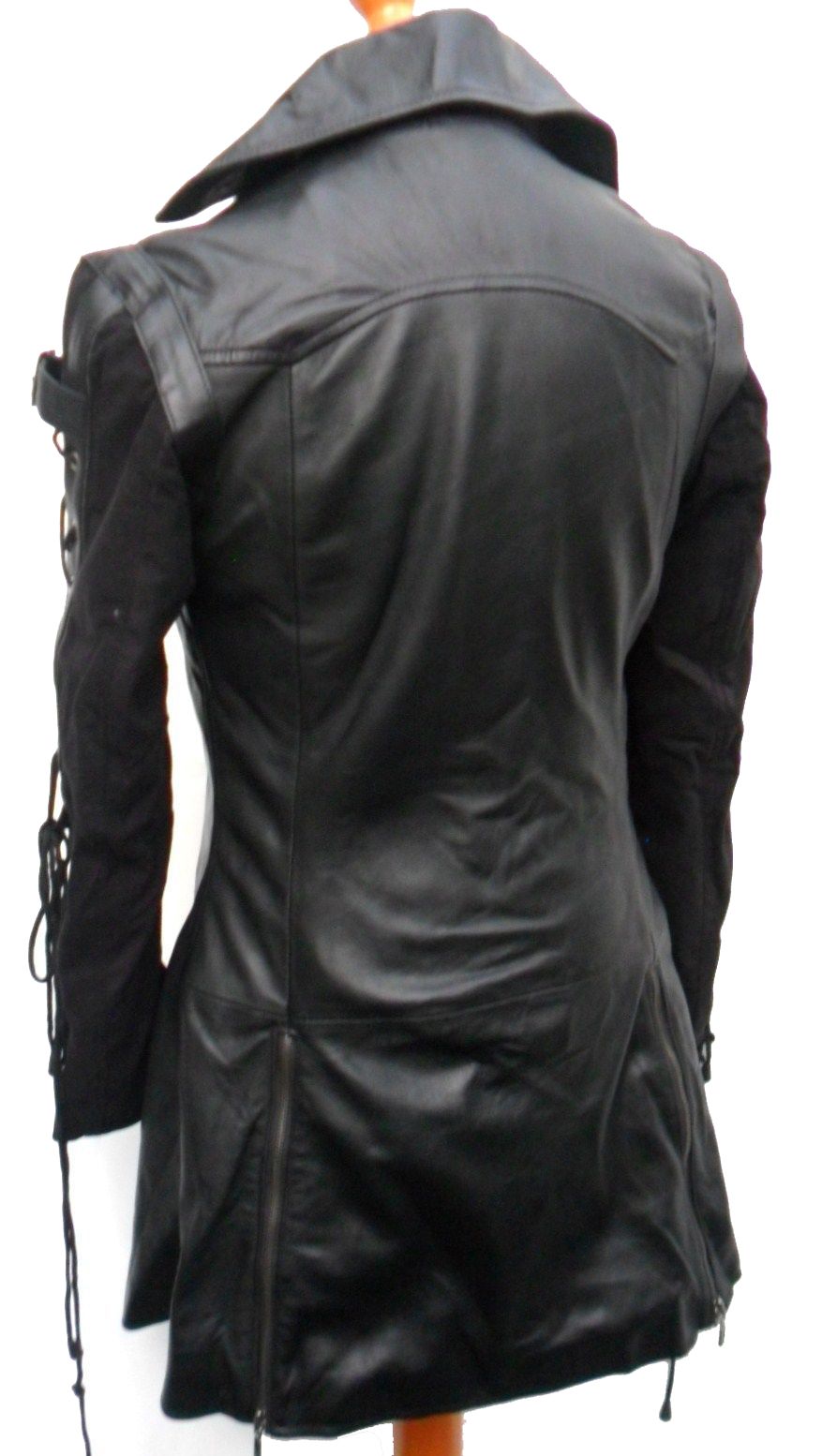 Gothic Men Black Coat Lamb Skin Real Leather Jacket | RebelsMarket