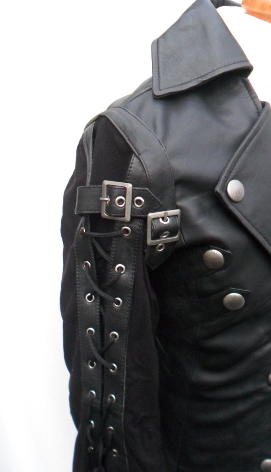 Gothic Men Black Coat Lamb Skin Real Leather Jacket | RebelsMarket