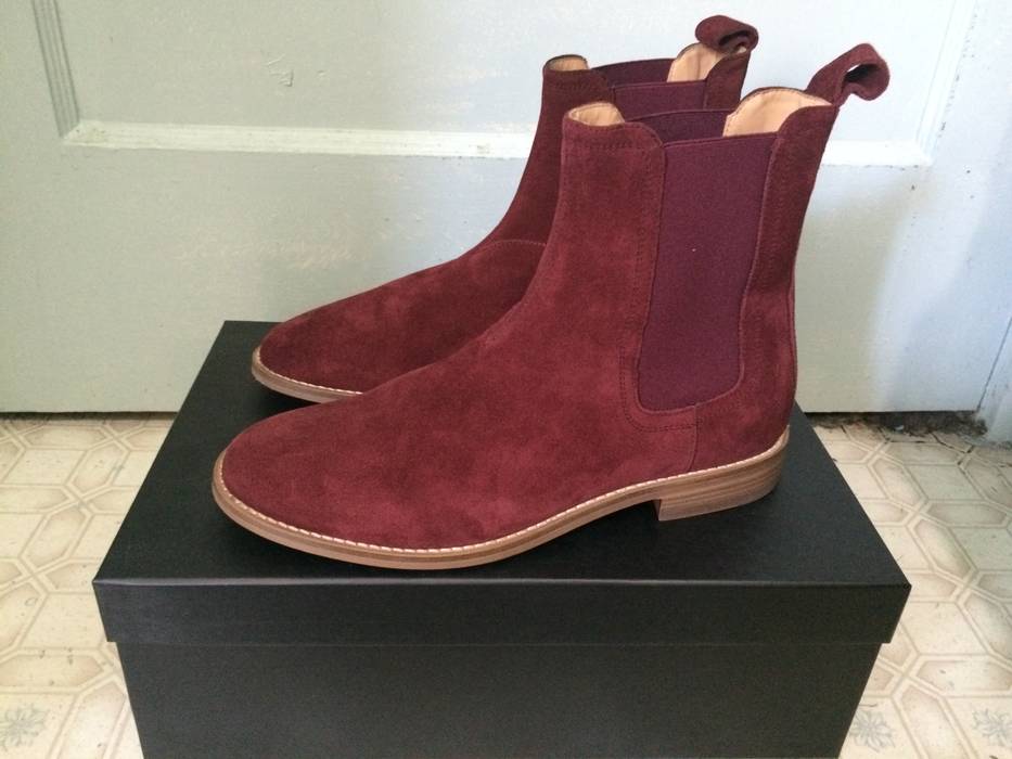 Men Burgundy Color Suede Chelsea Boots Classic Suede | RebelsMarket
