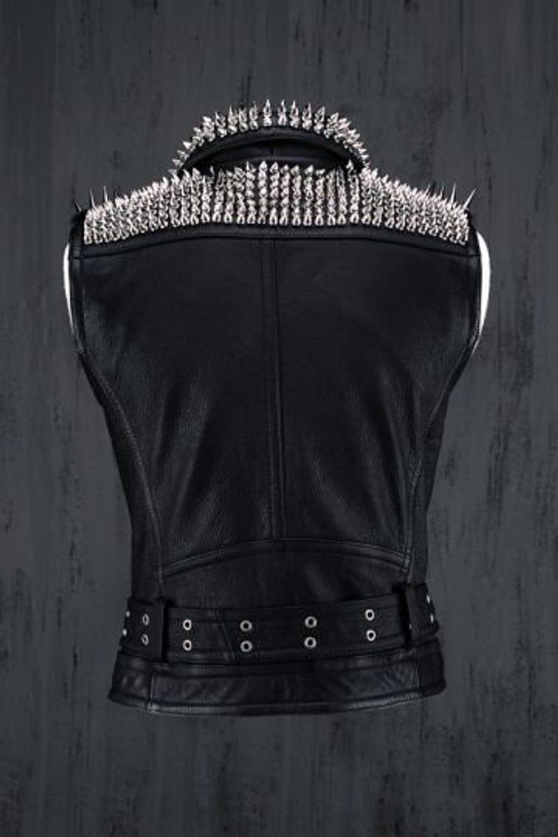 Handmade Men Rock Punk Style Belted Leather Vest, Biker | RebelsMarket