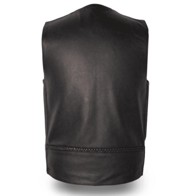 Men Black Leather Vest, Mens Fashion ROCK Punk Leather | RebelsMarket