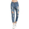 Women's Blue Ripped Boyfriend Denim Jeans | RebelsMarket