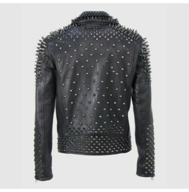 Punk Men Make to Order Rock Studded Jacket, Moto Biker | RebelsMarket