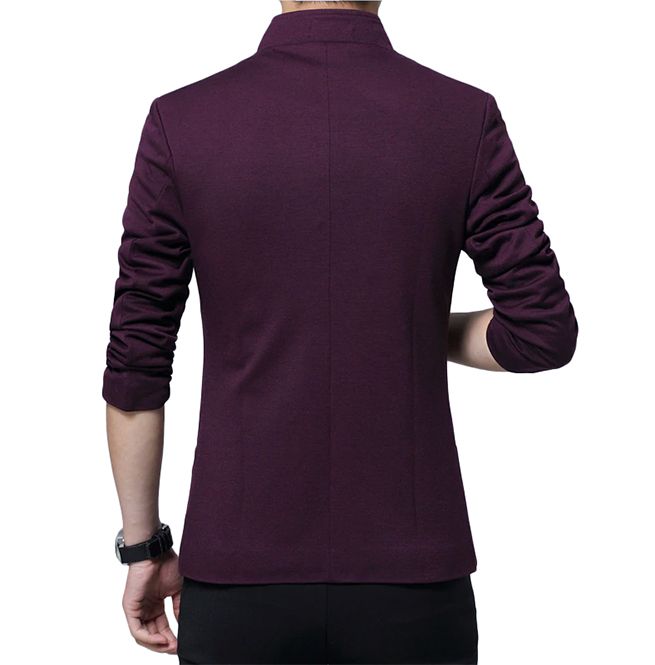 Streetwear Single Button Stand Collar Pocket Slim Fit | RebelsMarket