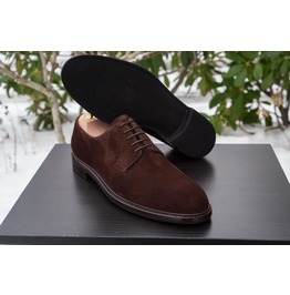 Handmade Mens Chocolate Brown Suede Derby Shoes, Suede | RebelsMarket